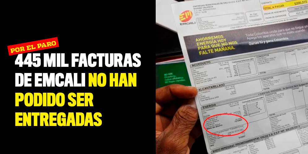 445 mil facturas de EMCALI no han podido ser entregadas